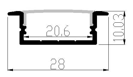 Slim Double Wide Aluminium Channel Extrusion with Cover & Flange